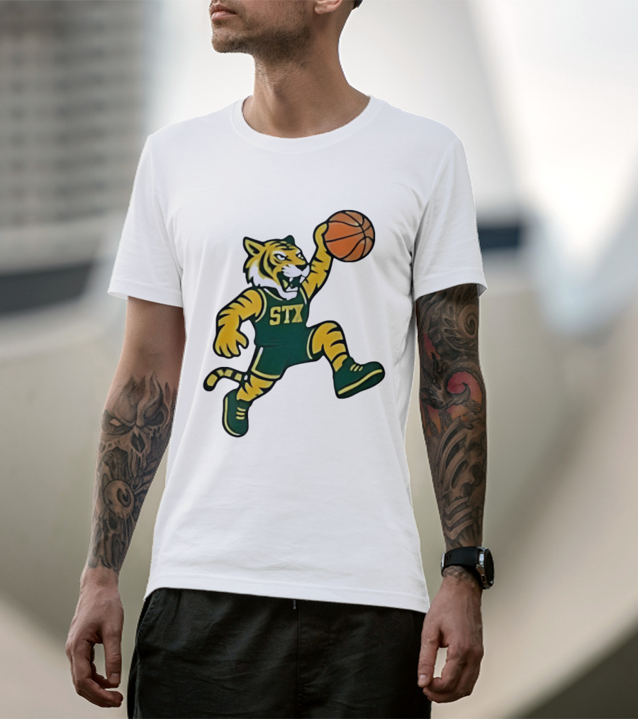 Northern Michigan Wildcats Basketball STX Tiger Dunking T-Shirt