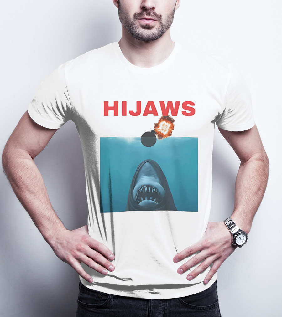 HIJAWS Jaws Bomb Explosion With Shark T-Shirt