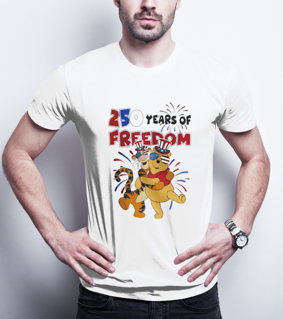 250 Years Of Freedom Winnie The Pooh And Tiger Celebration T-Shirt