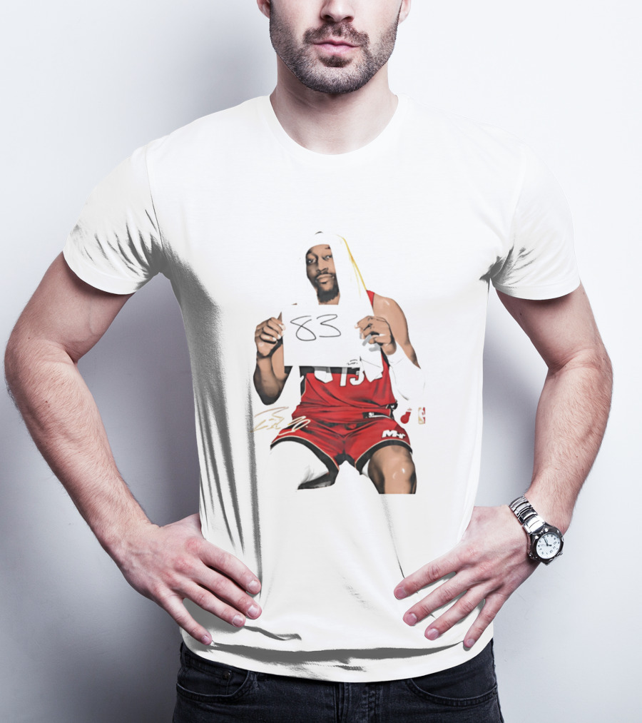 Bam 83 Miami Heat Bam Adebayo 13 Player Collage T-Shirt