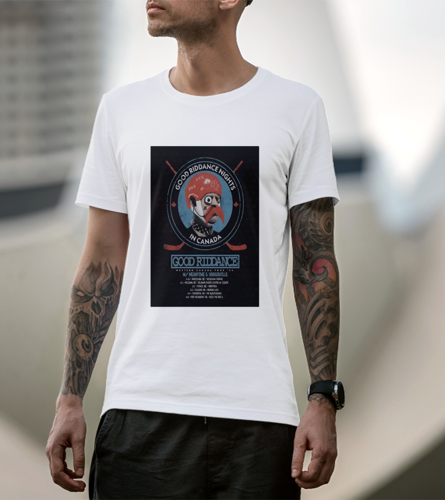 Good Riddance Nights In Canada Western Tour 2026 With Meantime And Vargouille T-Shirt