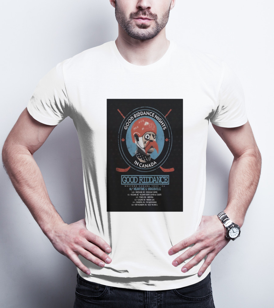 Good Riddance Nights In Canada Western Tour 2026 With Meantime And Vargouille T-Shirt