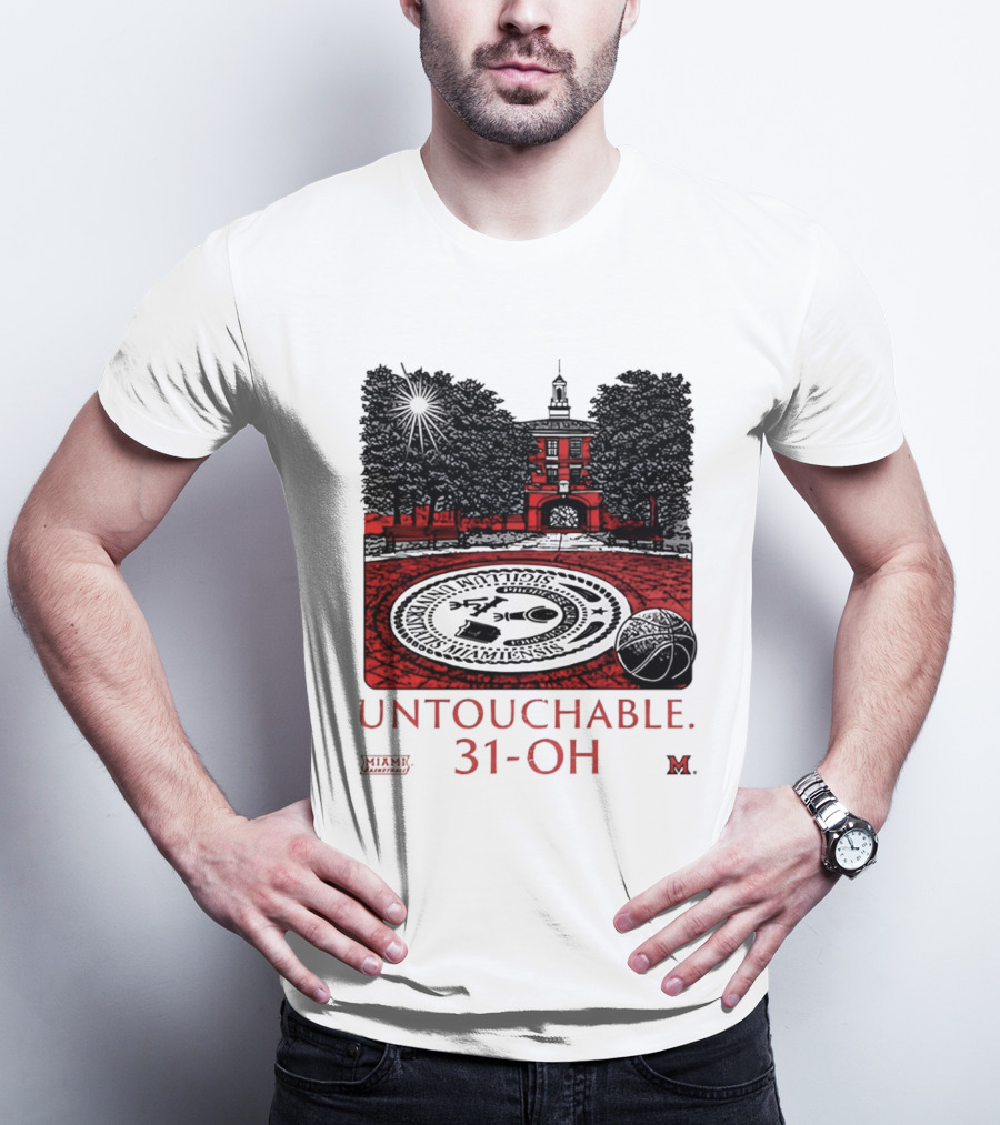 Miami RedHawks Untouchable 31 OH Historic Seal And Building T-Shirt