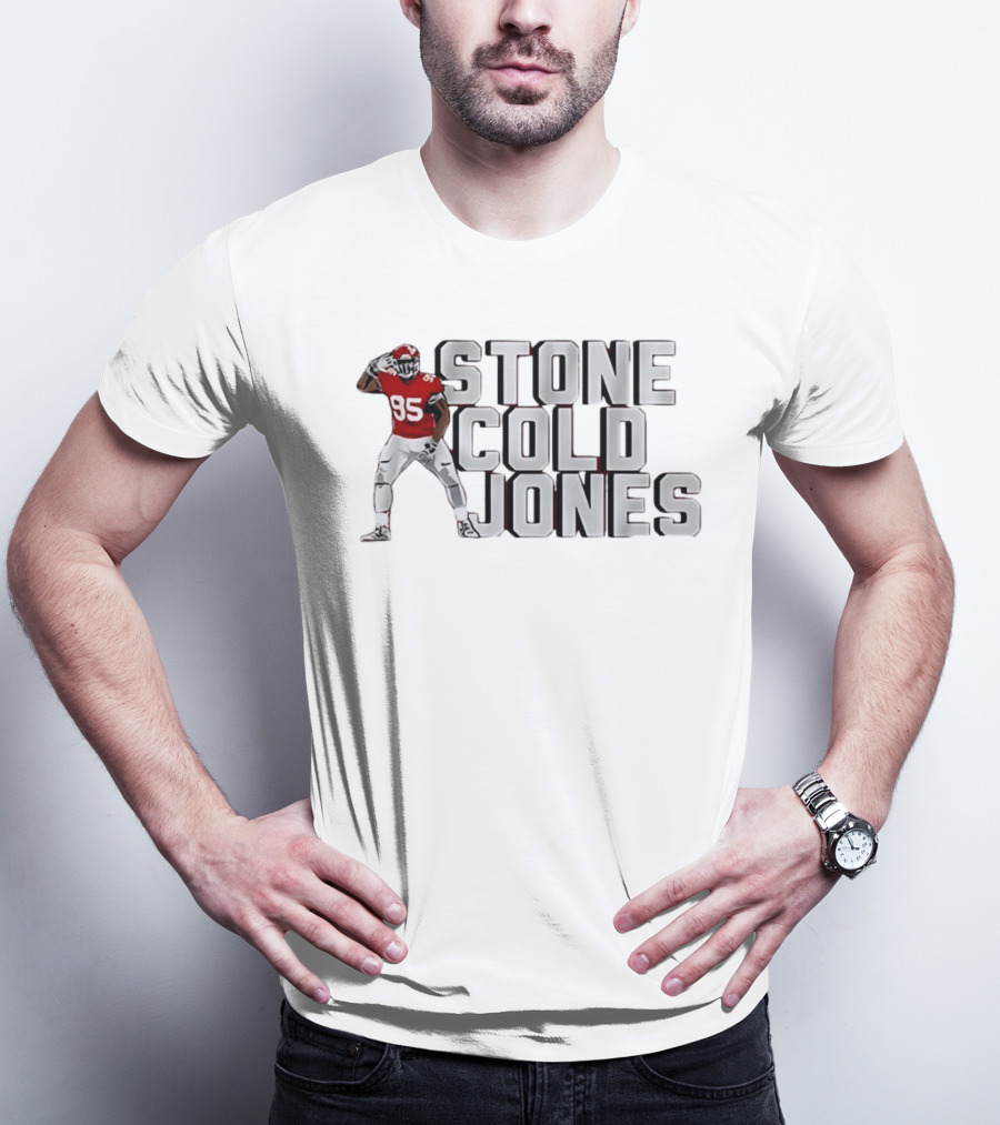 Kansas City Chiefs Stone Cold Jones 95 Chris Jones Red Football T-Shirt