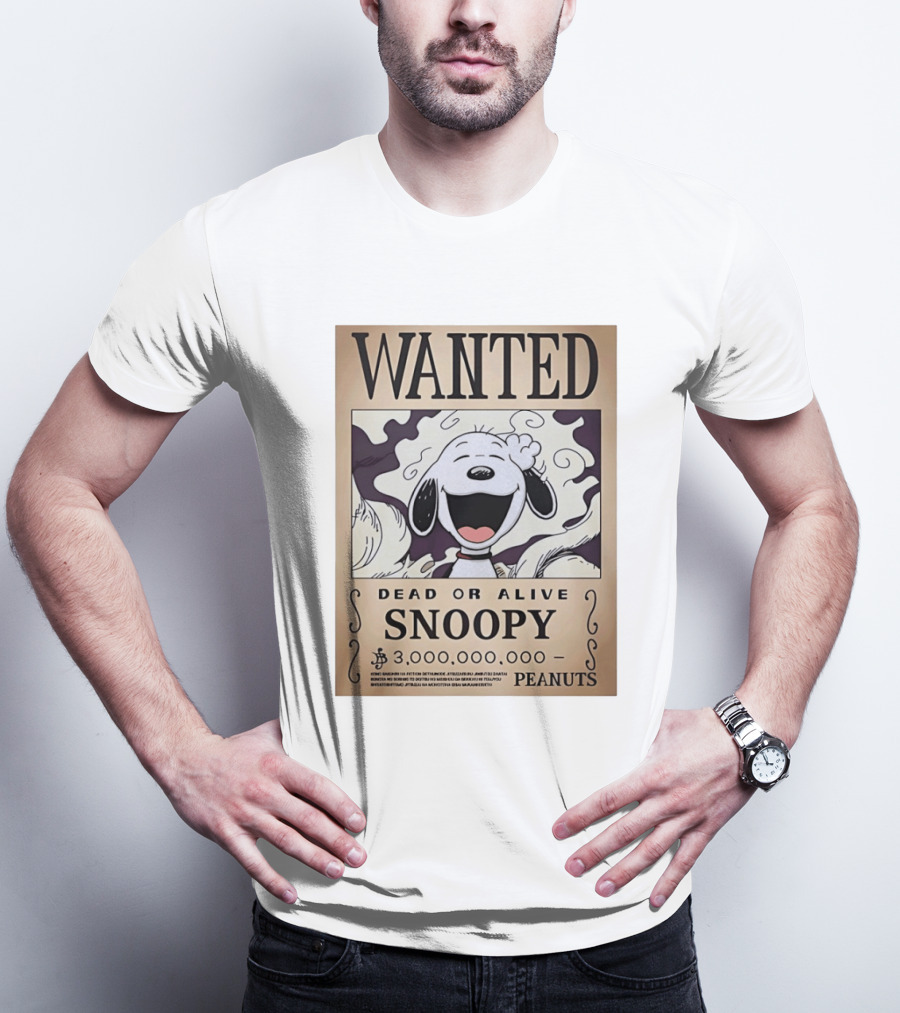 Wanted Dead Or Alive Snoopy Peanuts 3 Billion Bounty T-Shirt