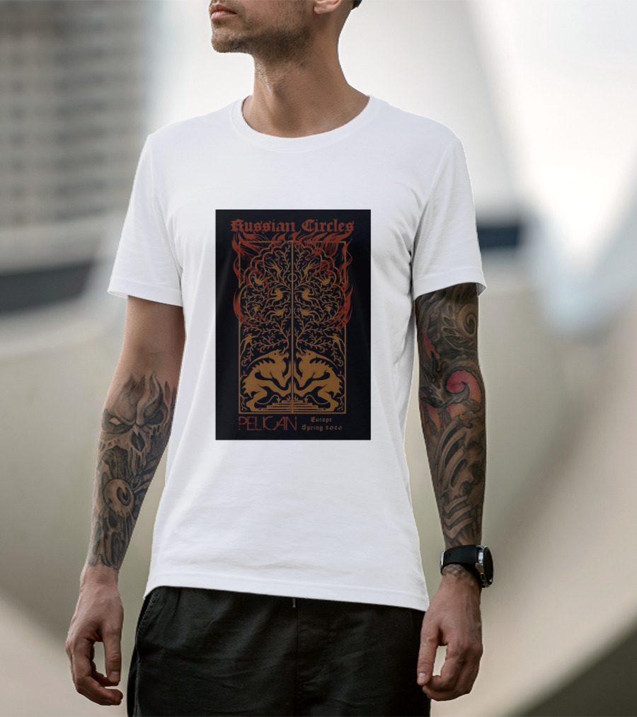 Russian Circles Pelican Europe Spring 2026 Tour Fantasy Artistry T-Shirt