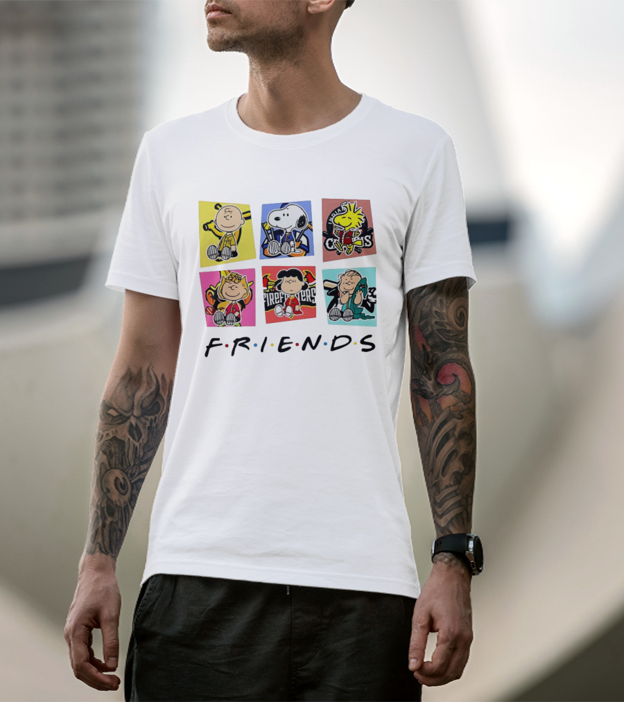 FRIENDS Peanuts Characters Indianapolis Colts, Firefighters, And Snoopy T-Shirt