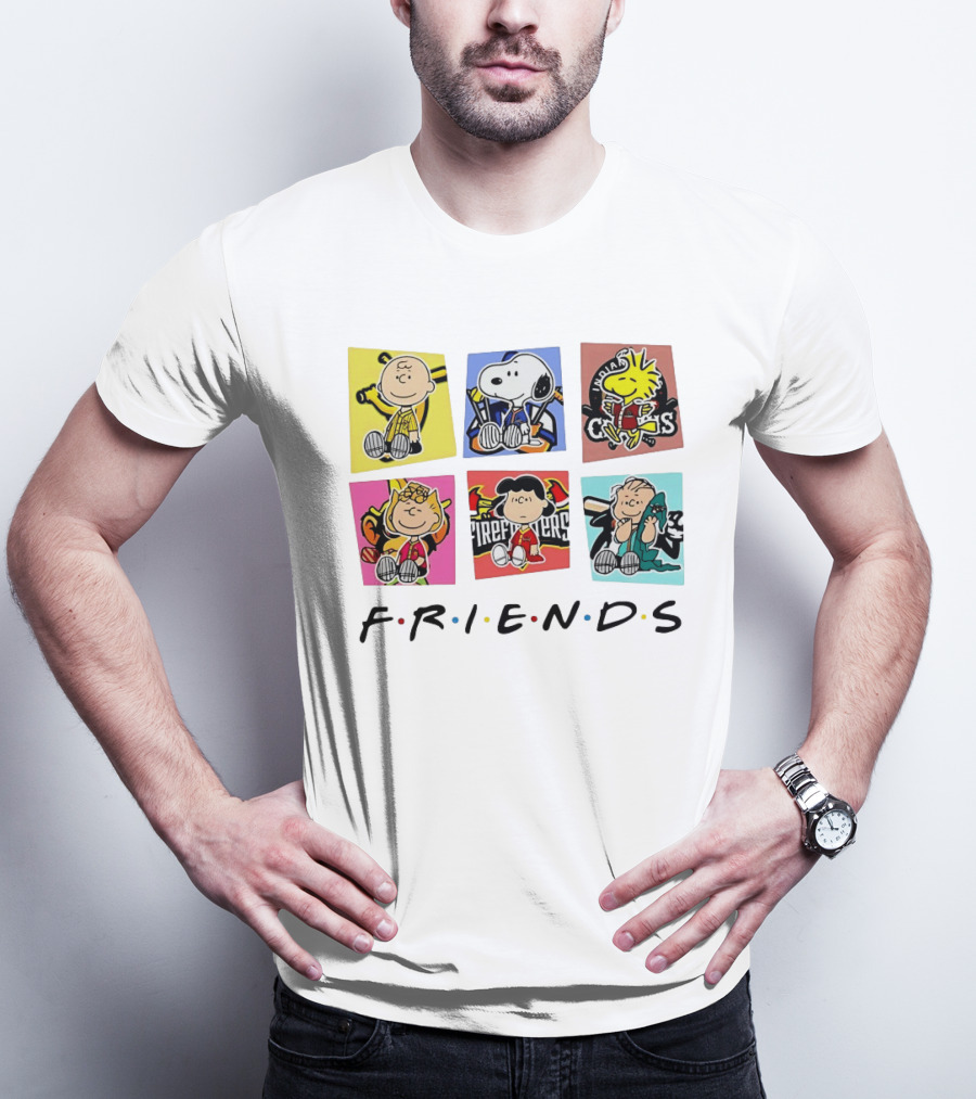 FRIENDS Peanuts Characters Indianapolis Colts, Firefighters, And Snoopy T-Shirt