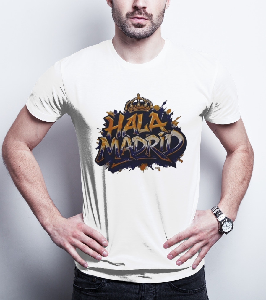 Hala Madrid Gold Crown Soccer Splash T-Shirt