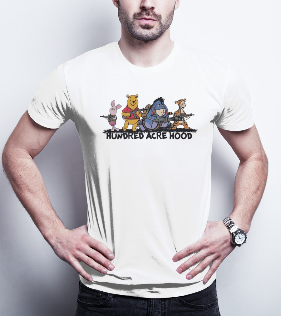 Hundred Acre Hood Winnie The Pooh Piglet Eeyore Tigger Characters T-Shirt