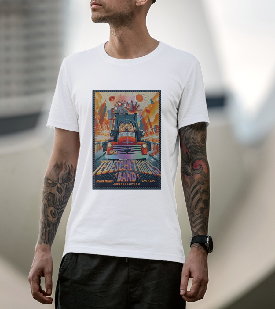 Tedeschi Trucks Band NYC Beacon Theatre March 2026 Robot Truck T-Shirt