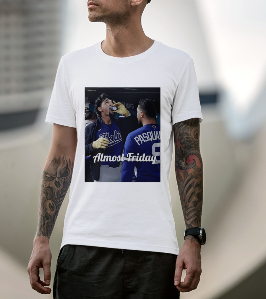 Italy World Baseball Classic Espresso Shot Almost Friday Pasquale T-Shirt