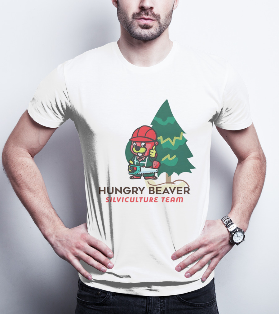 Hungry Beaver Silviculture Team Chainsaw And Tree T-Shirt