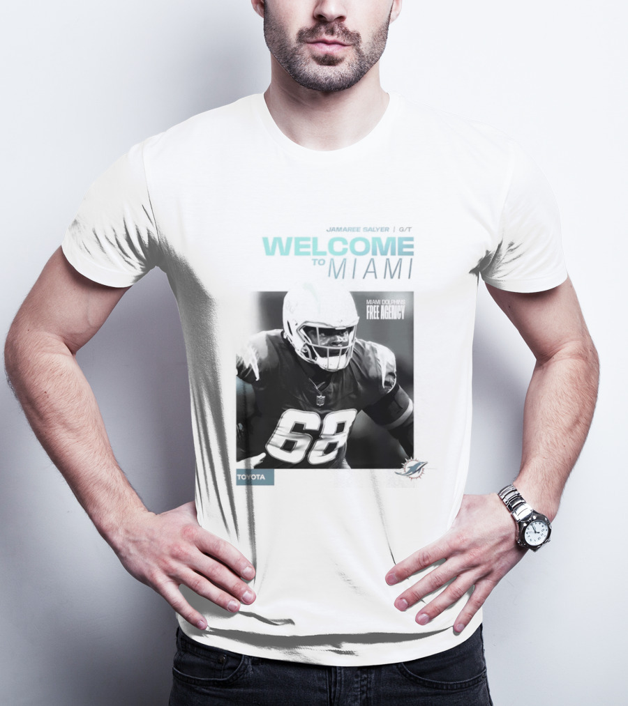 Jamaree Salyer Welcome To Miami Dolphins NFL Number 68 Fan T-Shirt