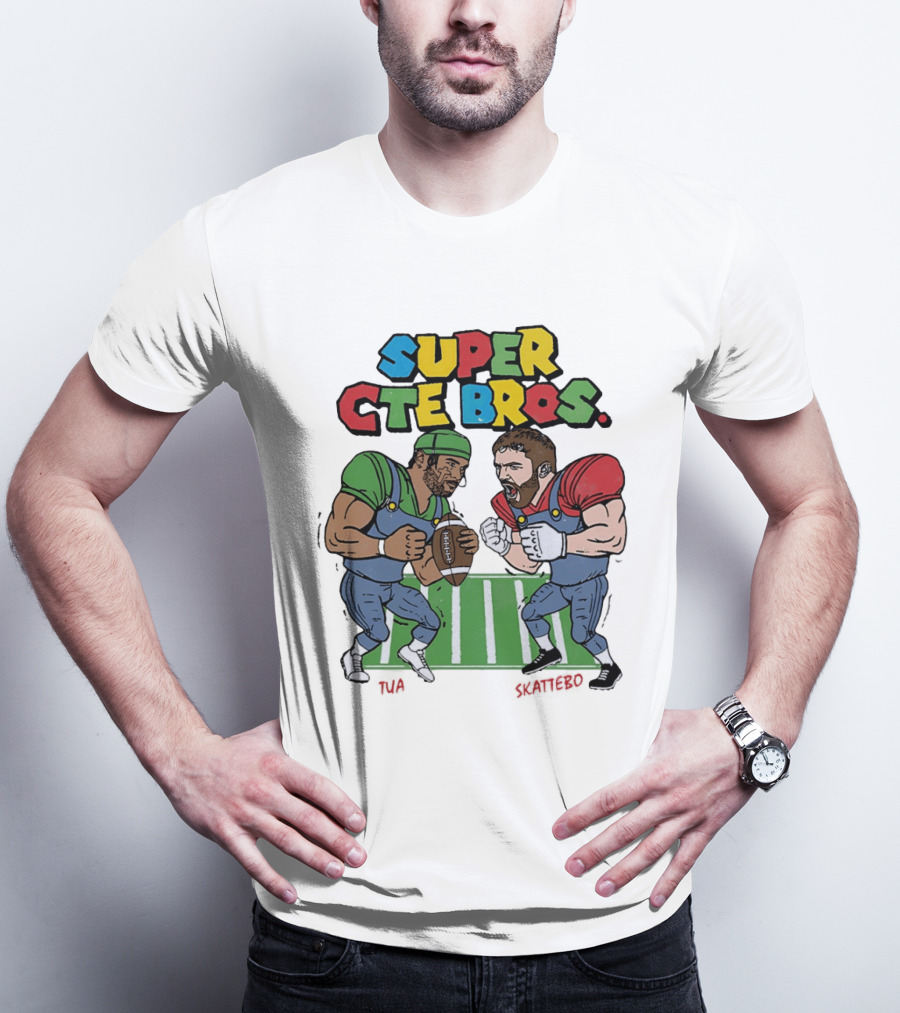 Super Cte Bros Tua Skattebo Cartoon Football Showdown T-Shirt