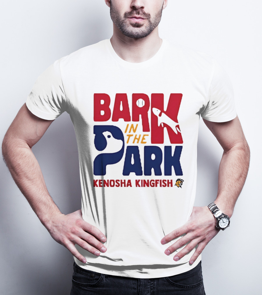 Kenosha Kingfish Bark In The Park Event With Playful Dog And Fish T-Shirt
