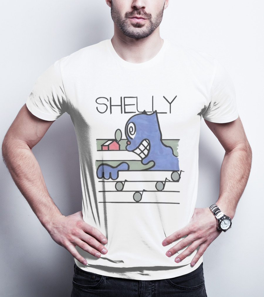 Shelly Cartoon Character With House And Music Notes T-Shirt
