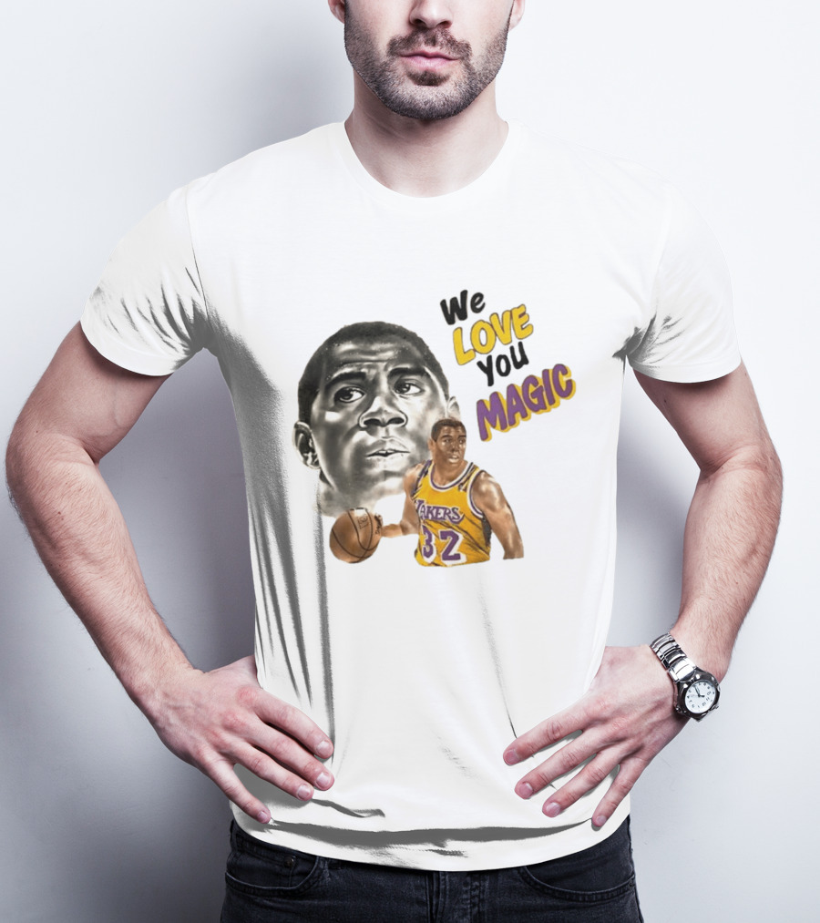 Los Angeles Lakers Magic Johnson We Love You Magic 32 Basketball Legend T-Shirt