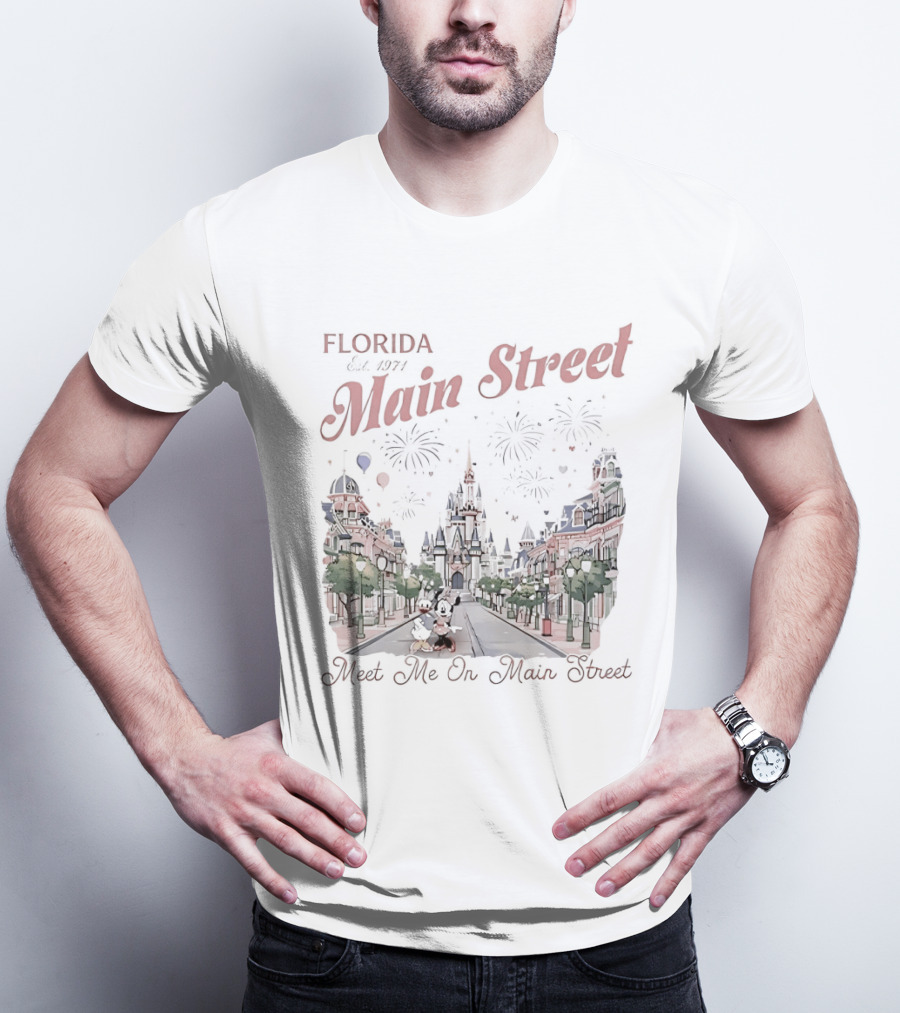 Florida Main Street Est 1971 Meets Me On Main Street Minnie Mickey T-Shirt