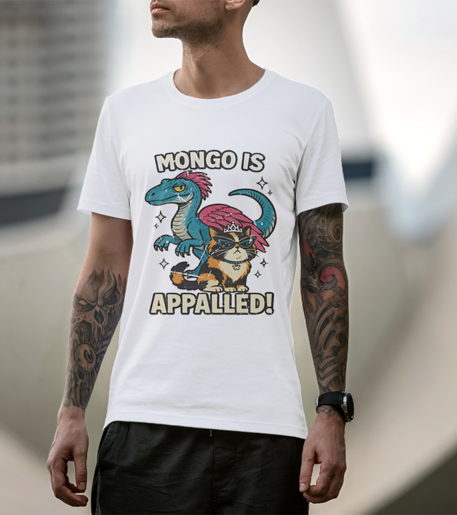 Mongo Is Appalled Dungeon Crawler Carl Dinosaur And Cat T-Shirt
