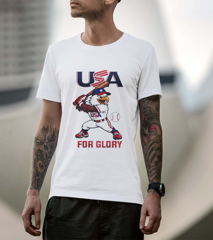 USA Baseball Eagle For Glory World US Baseball T-Shirt