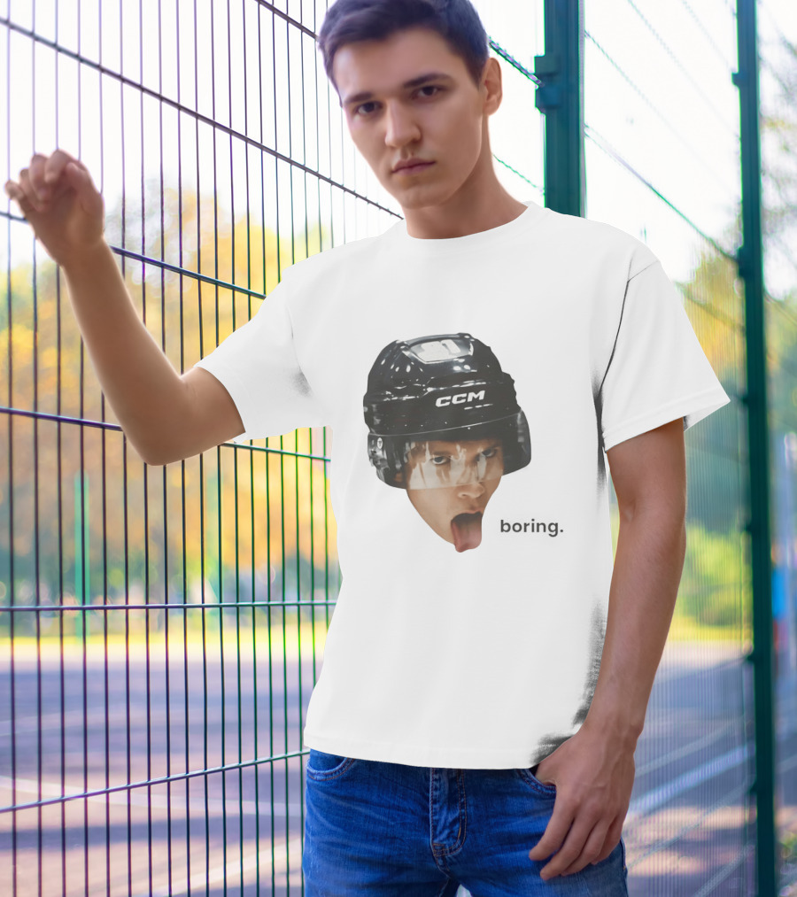 Ilya Rozanov Connor Storrie CCM Heated Rivalry 2026 Boring Helmet Tongue Out T-Shirt