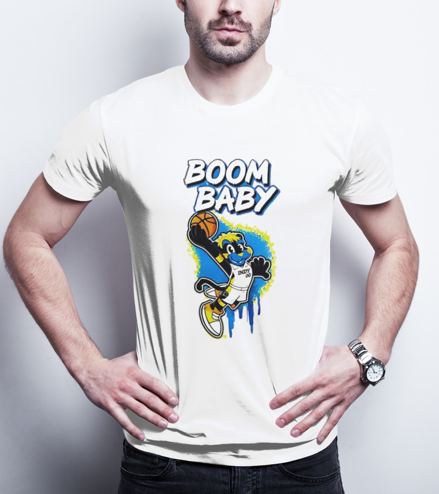 Indiana Pacers Boom Baby Mascot Dunk Basketball T-Shirt