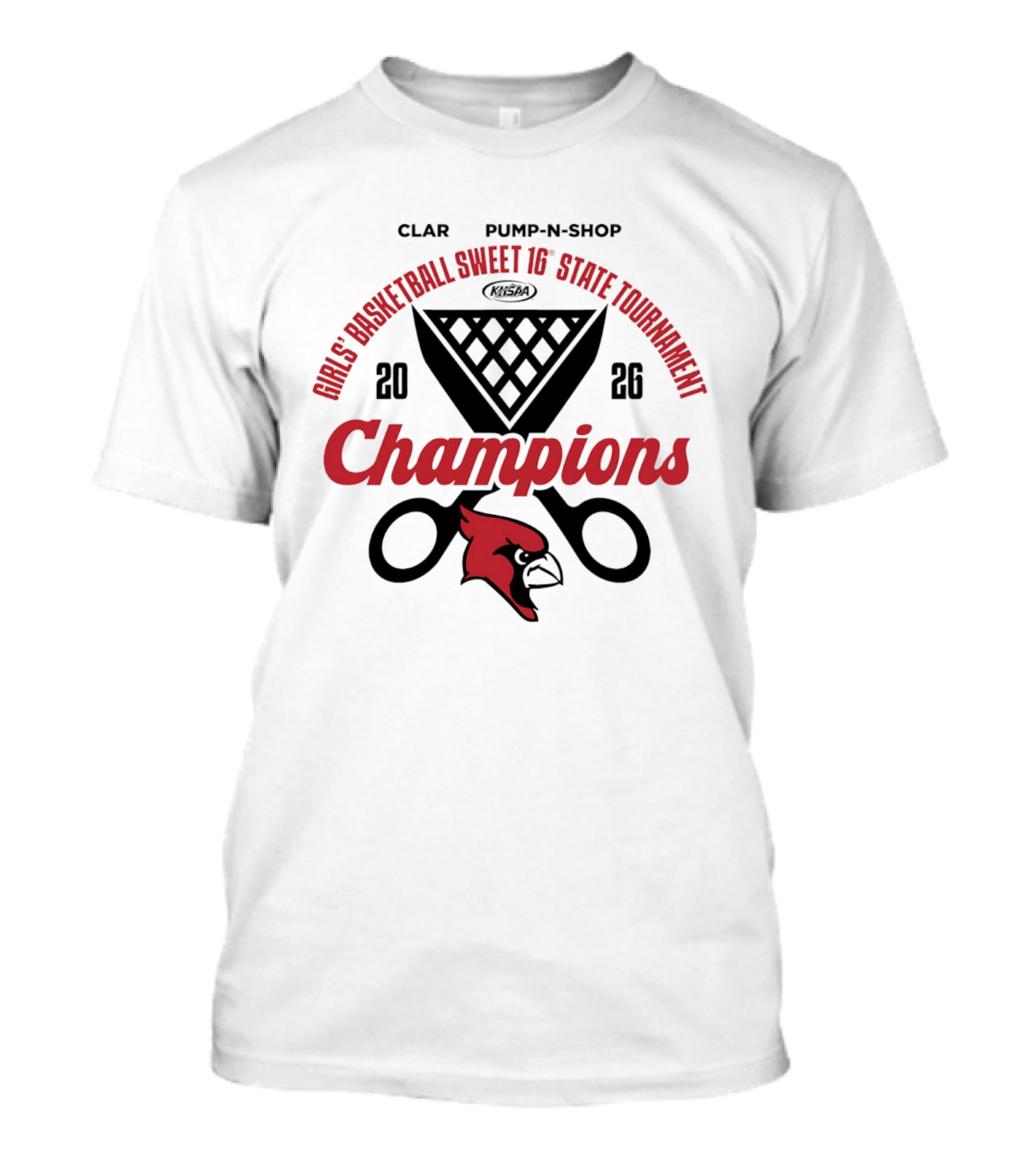Clark's Pump N Shop 2026 KHSAA Girls Basketball Sweet 16 State Tournament Champions T-Shirt