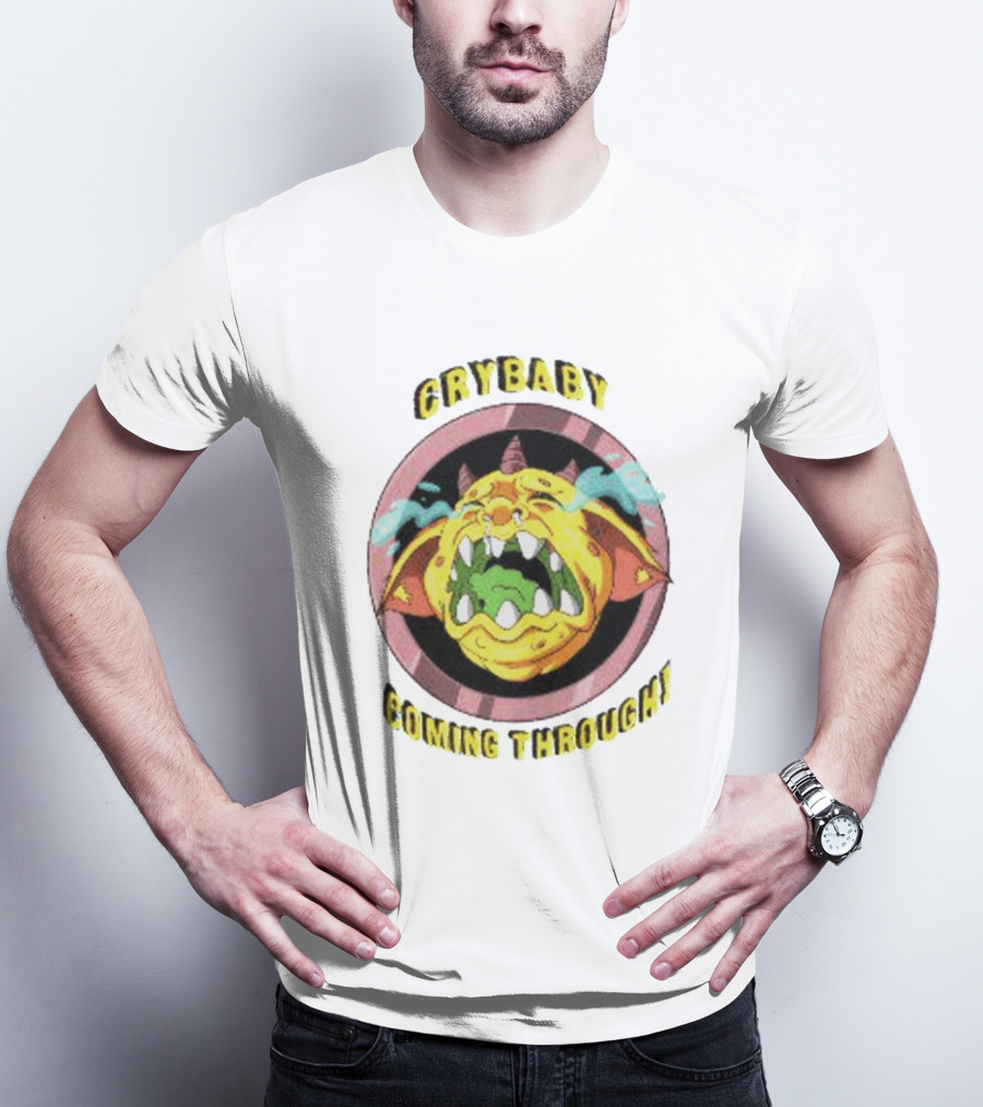 Crybaby Coming Through Monster Illustration With Tears And Horns T-Shirt