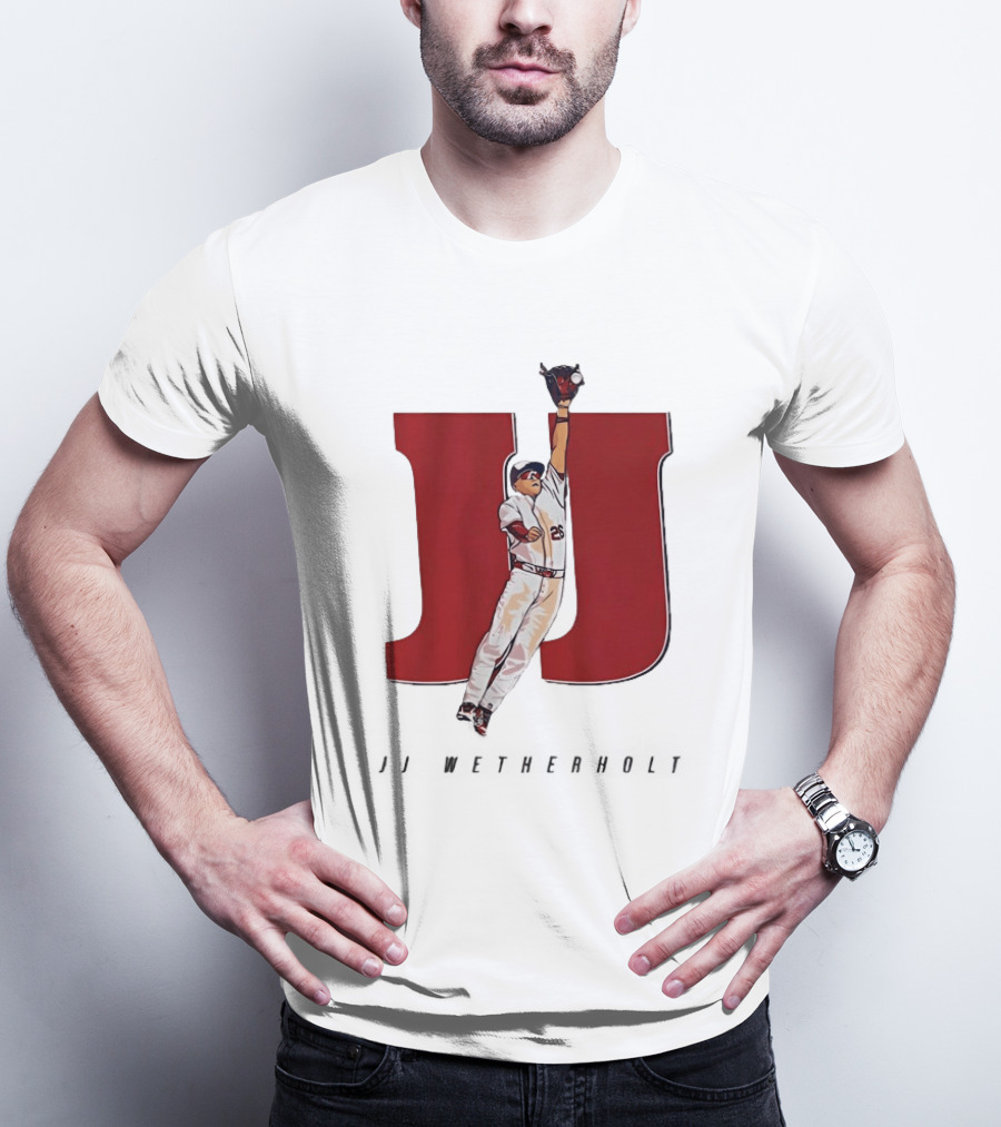 JJ Wetherholt St Louis Cardinals Mad Hops Baseball Player Jumping Action T-Shirt