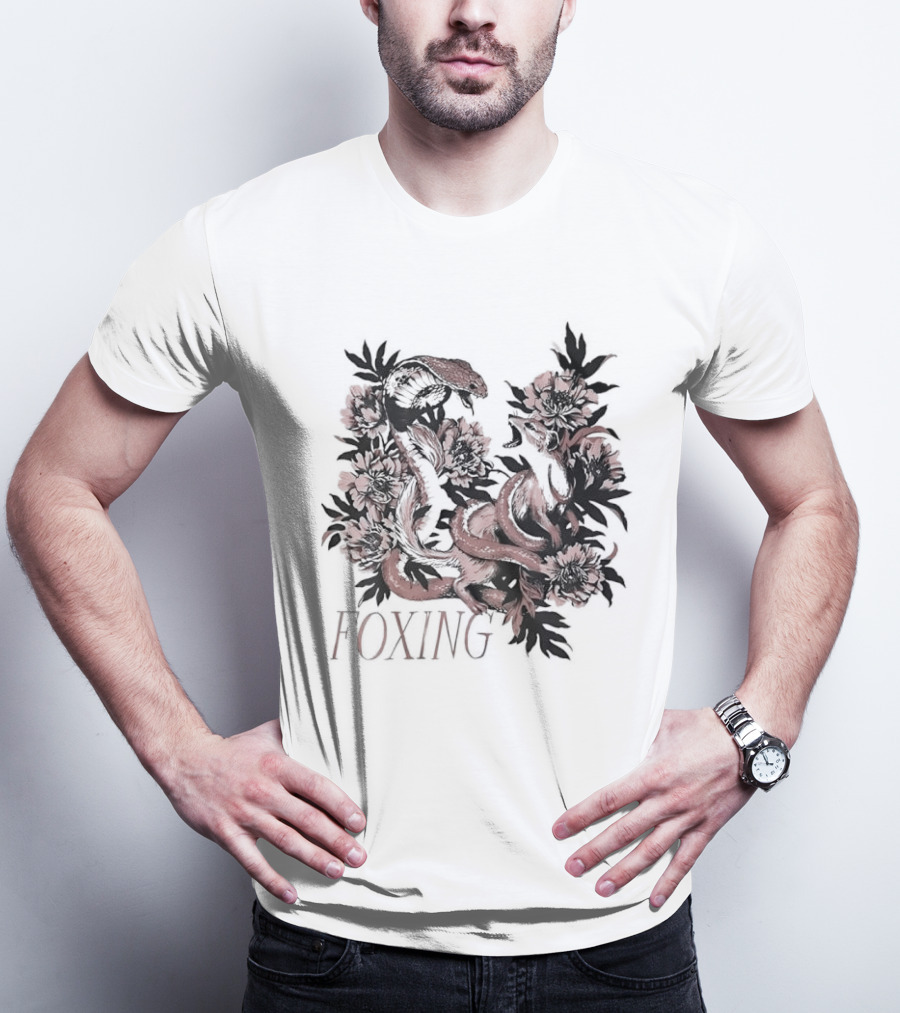 Foxing Snake And Fox Floral T-Shirt