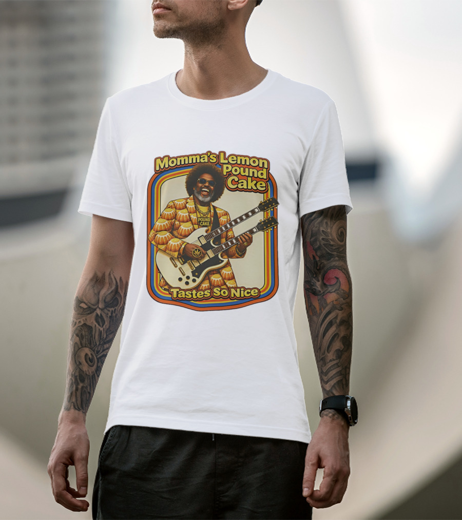 Momma's Lemon Pound Cake Tastes So Nice Double Guitar Retro Vibe T-Shirt