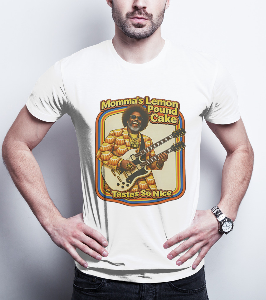 Momma's Lemon Pound Cake Tastes So Nice Double Guitar Retro Vibe T-Shirt