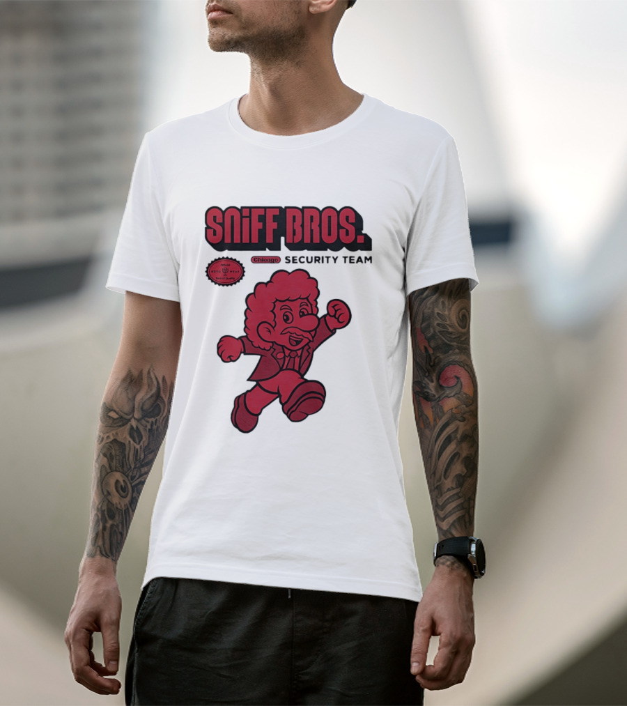 Sniff Bros Chicago Security Team Retro Style Character Official Quality Seal T-Shirt