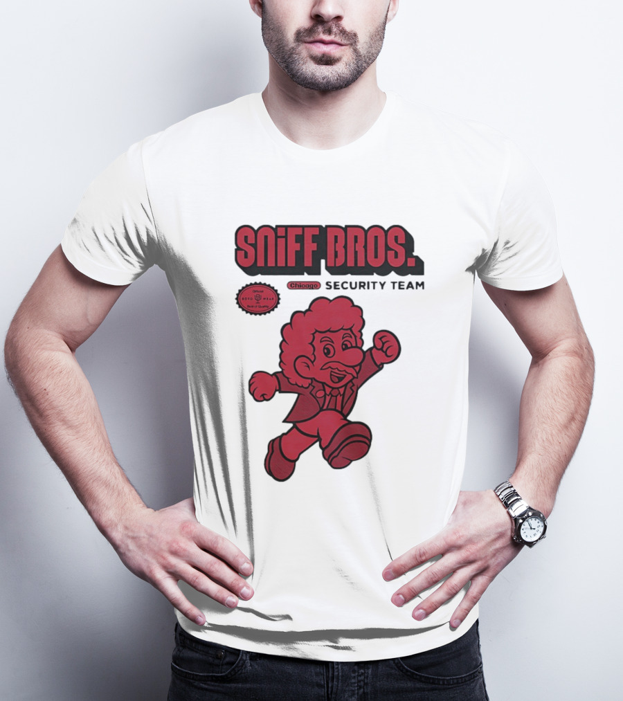 Sniff Bros Chicago Security Team Retro Style Character Official Quality Seal T-Shirt