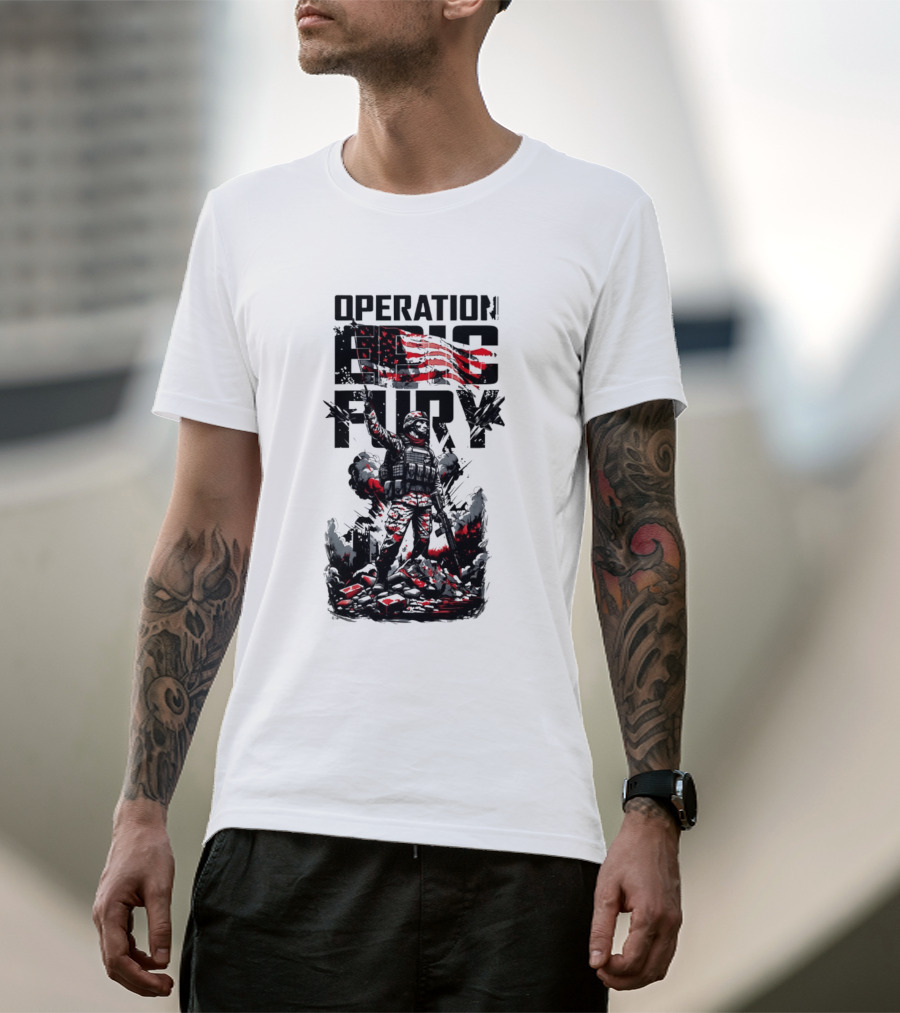 Operation Fury American Flag Soldier Warrior 2026 T-Shirt