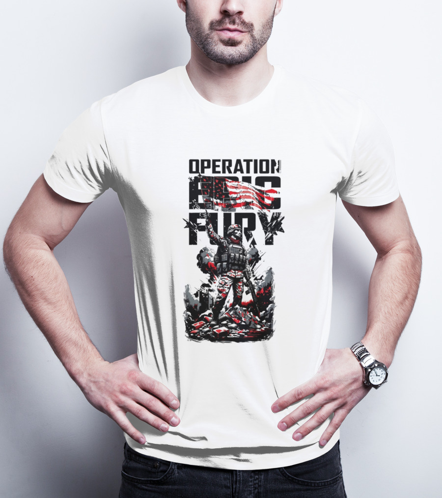 Operation Fury American Flag Soldier Warrior 2026 T-Shirt