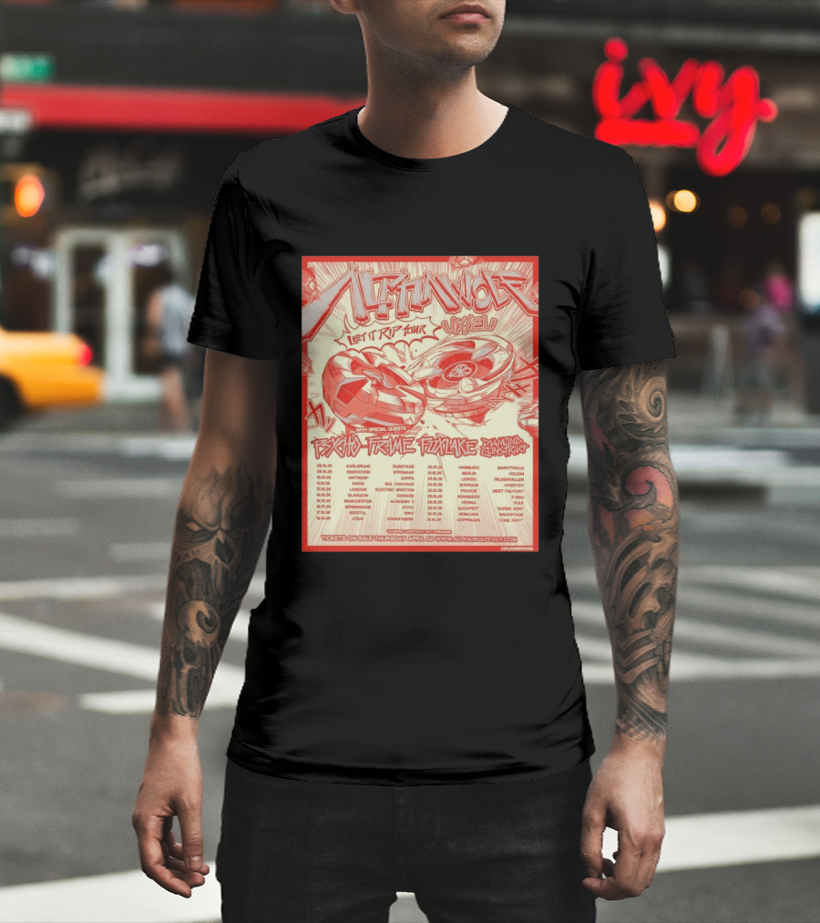 Alpha Wolf Let It Rip Tour Psycho Frame Pink Lake Diamond Construct UK EU 2026 T-Shirt