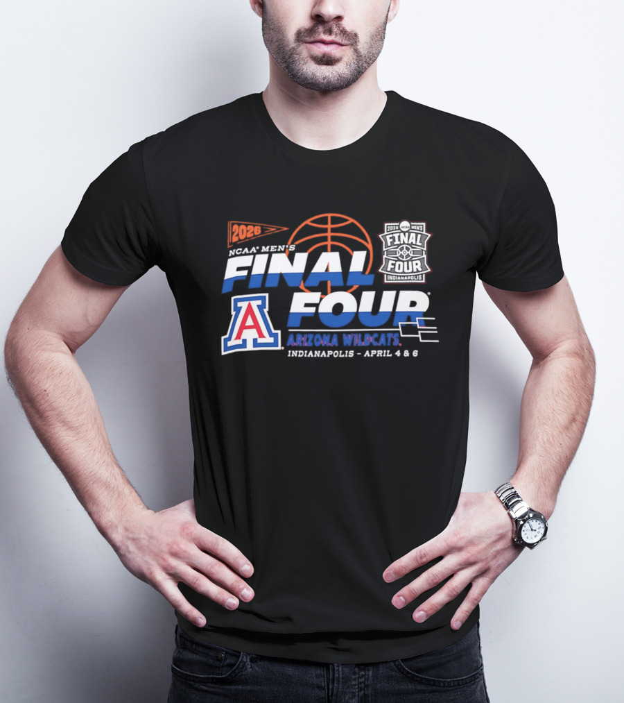 Arizona Wildcats NCAA Men's Basketball Final Four 2026 Indianapolis April 4 6 T-Shirt