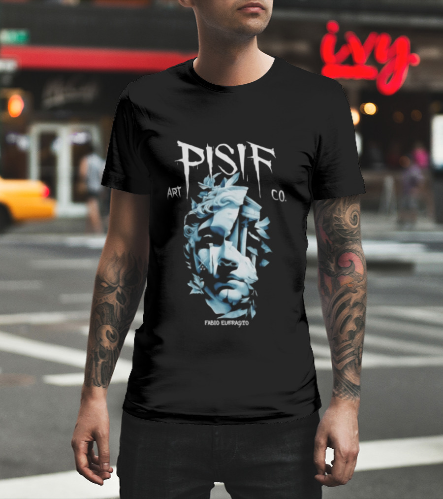 PISIF Co. Fabio Eufrasio Art Cracked Statue Leaf T-Shirt