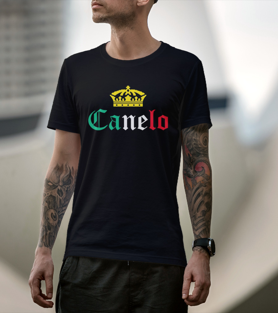 Canelo Crown Mexican Flag Colors Boxing Champion T-Shirt