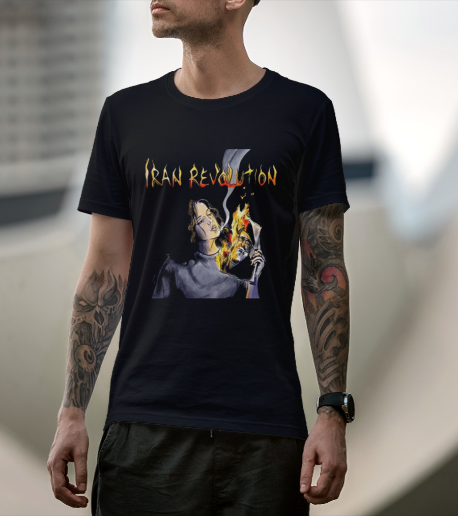 Iran Revolution Smoking Persian Girl Flaming Artistry T-Shirt