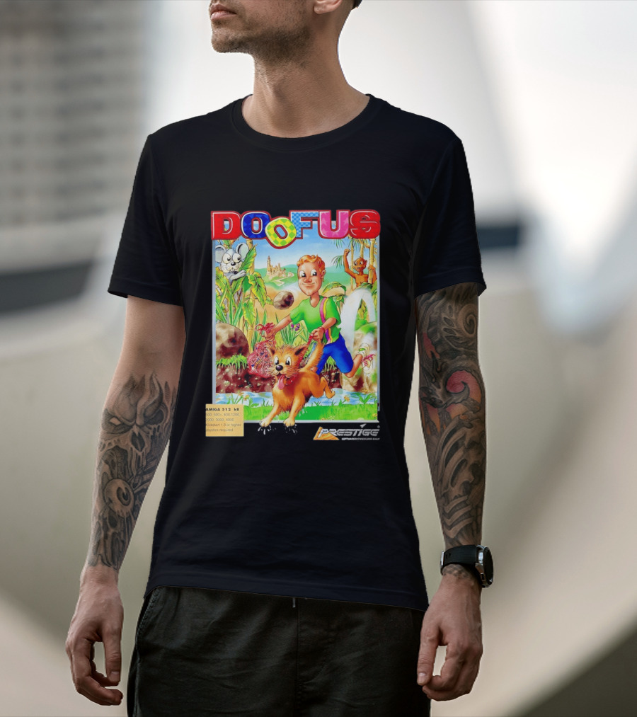 DOOFUS Amiga 512 KB Joystick Required Platformer Game T-Shirt