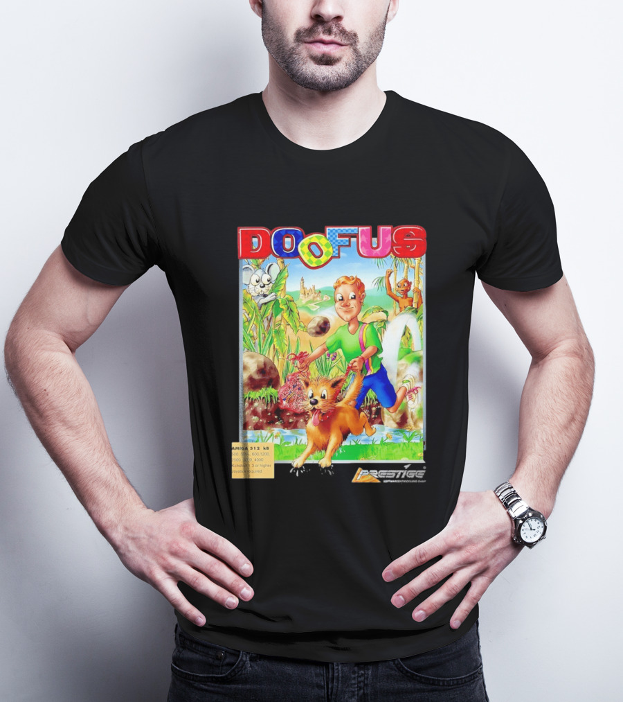 DOOFUS Amiga 512 KB Joystick Required Platformer Game T-Shirt
