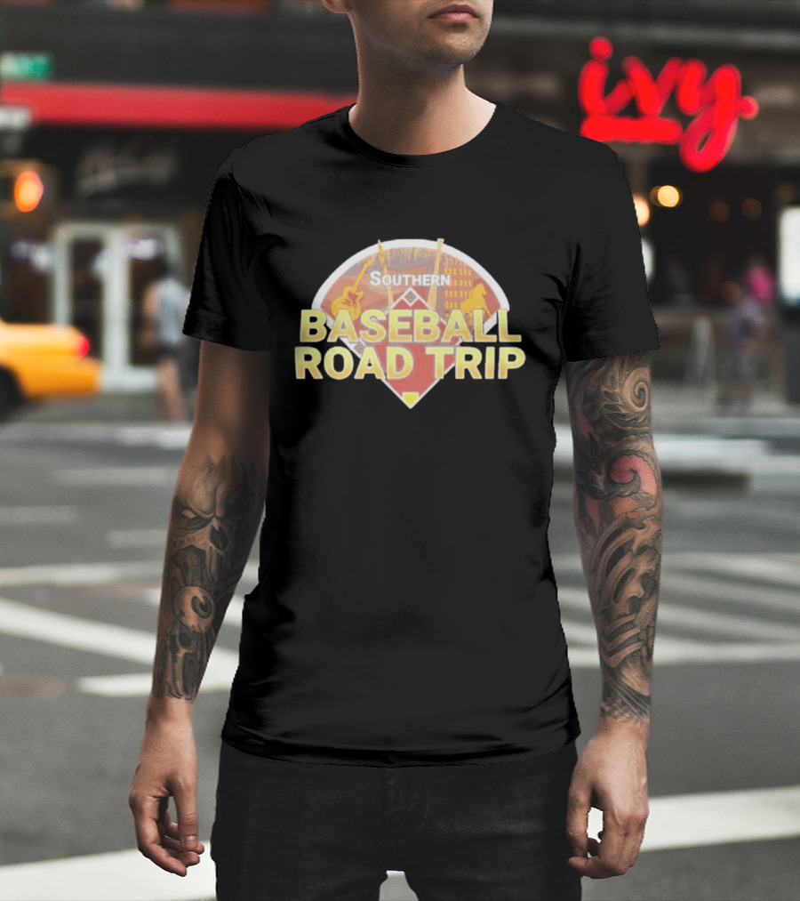 Southern Baseball Road Trip Music Adventure Stadium Scene T-Shirt