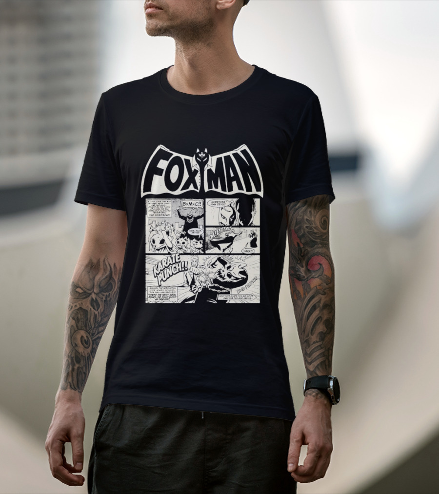Fox Man Comic Babymetal Dead Pop Festival Japan 2026 Batman Style Panels Graphic Punch T-Shirt