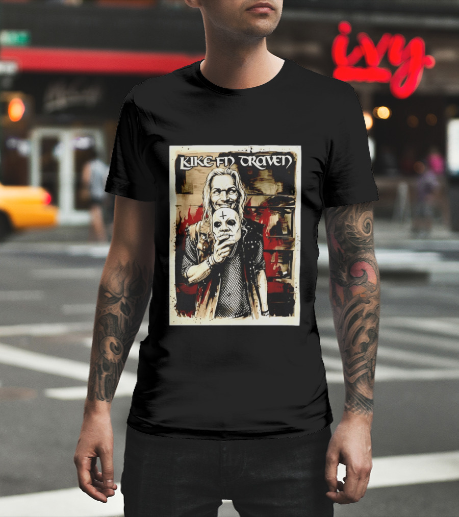 Luke F'N Draven Illustrated Skull Mask T-Shirt