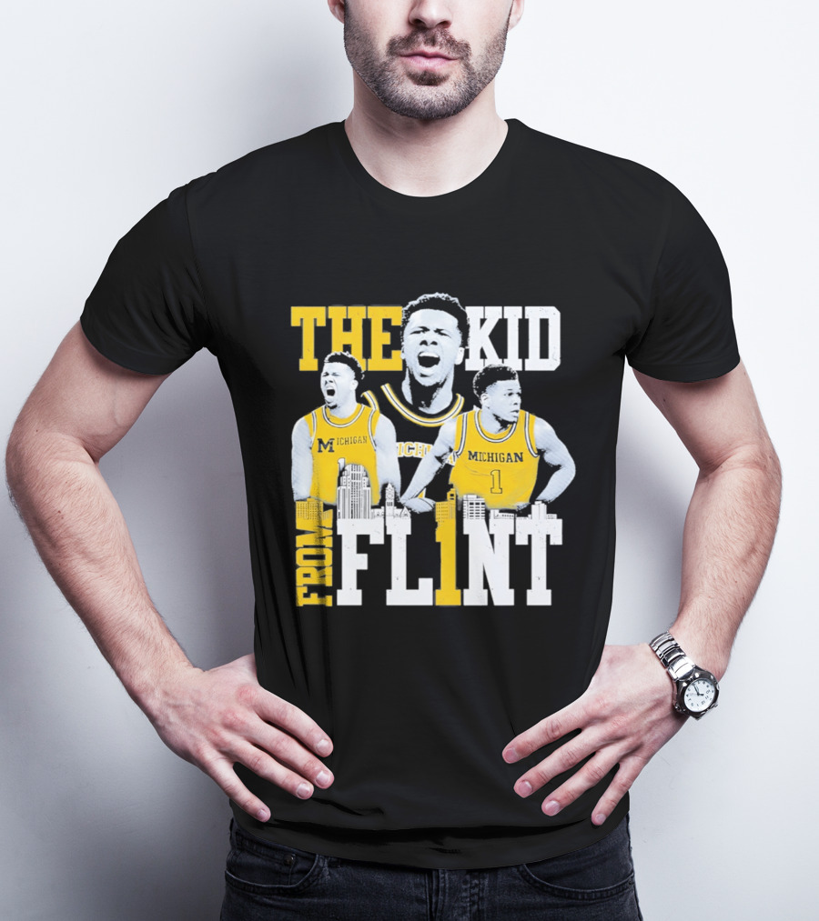 The Kid From Flint Trey McKenney Michigan Wolverines Basketball Skyline T-Shirt