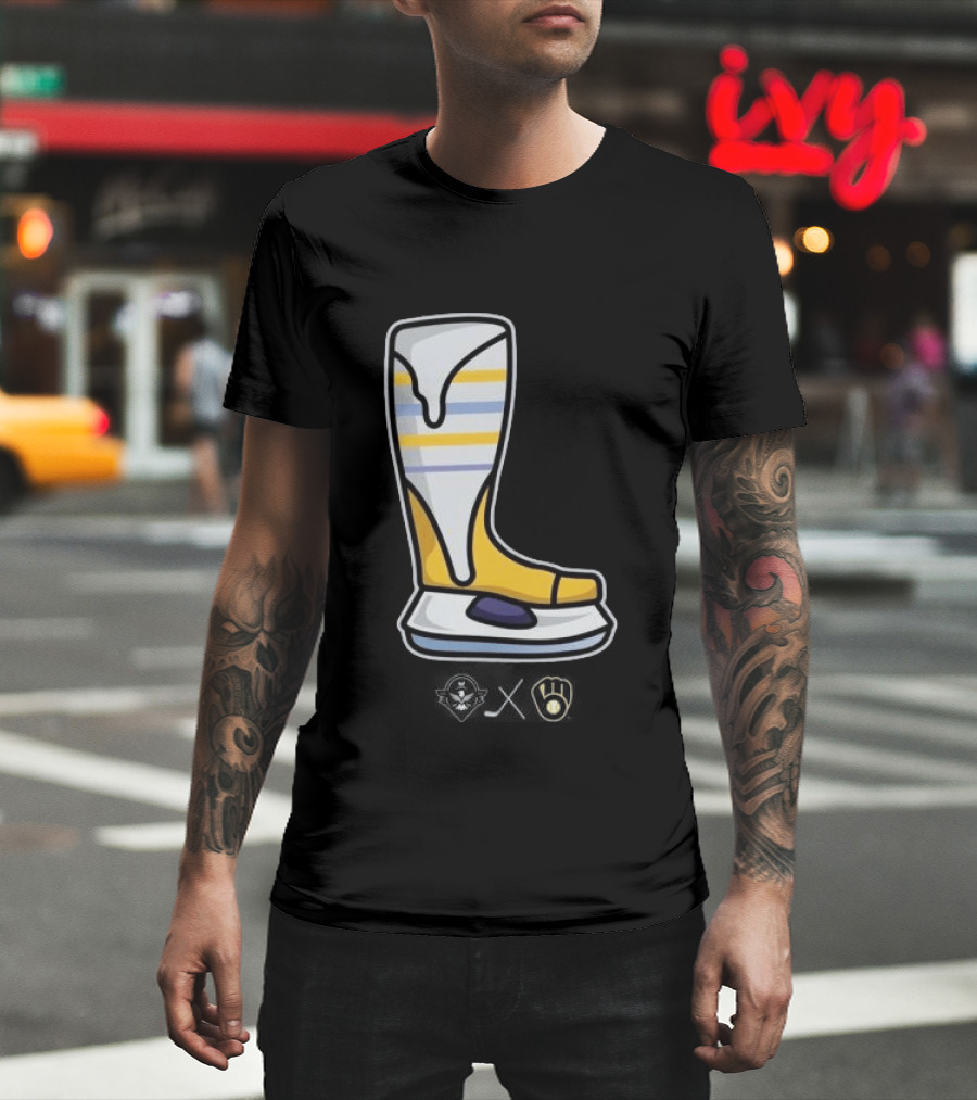 Milwaukee Brewers X Admirals Special Skate Boot Icon With Brewers T-Shirt