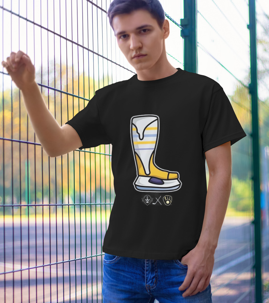 Milwaukee Brewers X Admirals Special Skate Boot Icon With Brewers T-Shirt